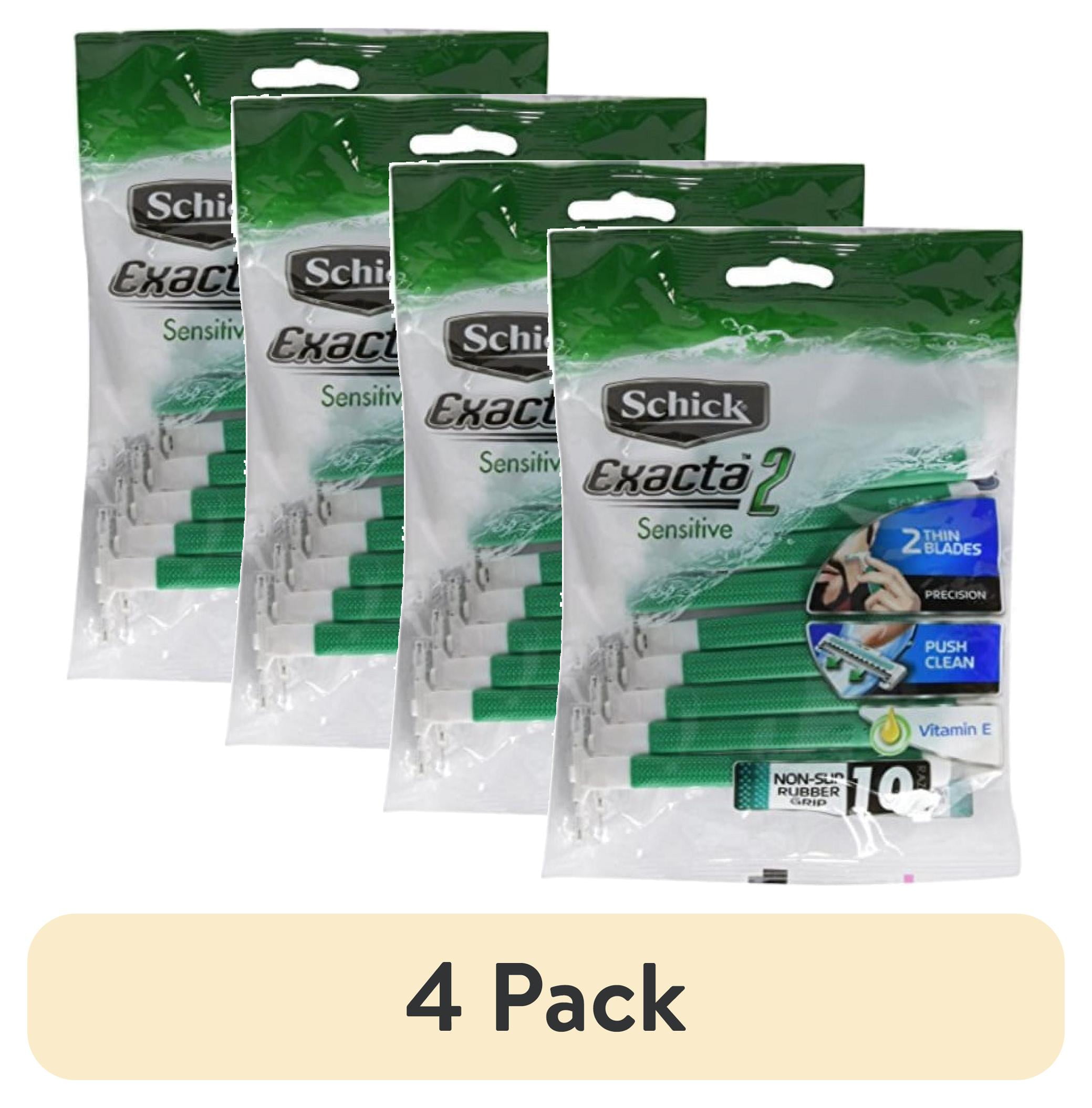 (4 pack) schick exacta2 sensitive disposable razor, 10 count(pack of 2 ...