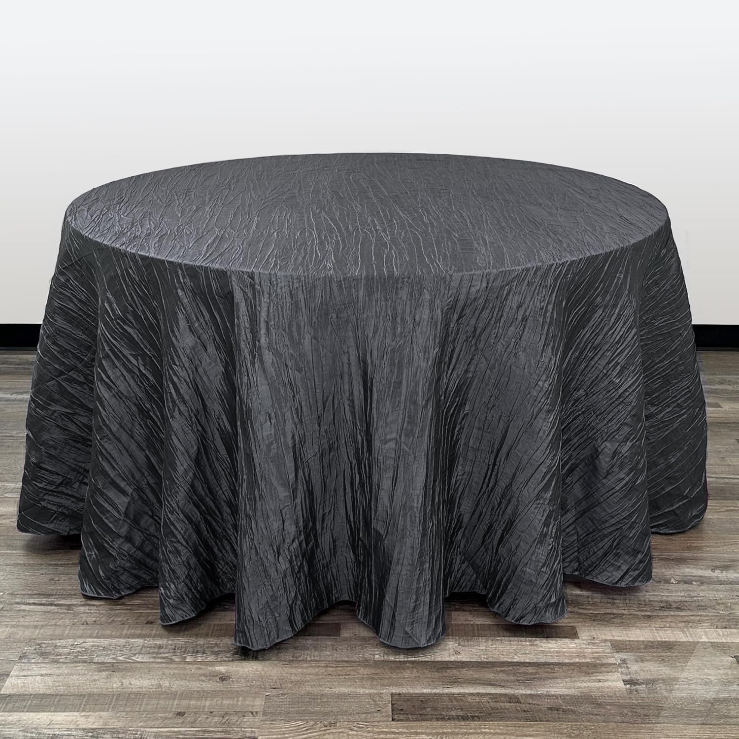 Hltser - 120 Inch Round Champagne Crinkle Taffeta Tablecloth \u2013 ...