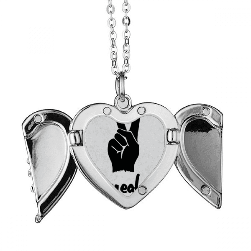 scissors outline personalized gesture angel wings necklpendant fashion ...