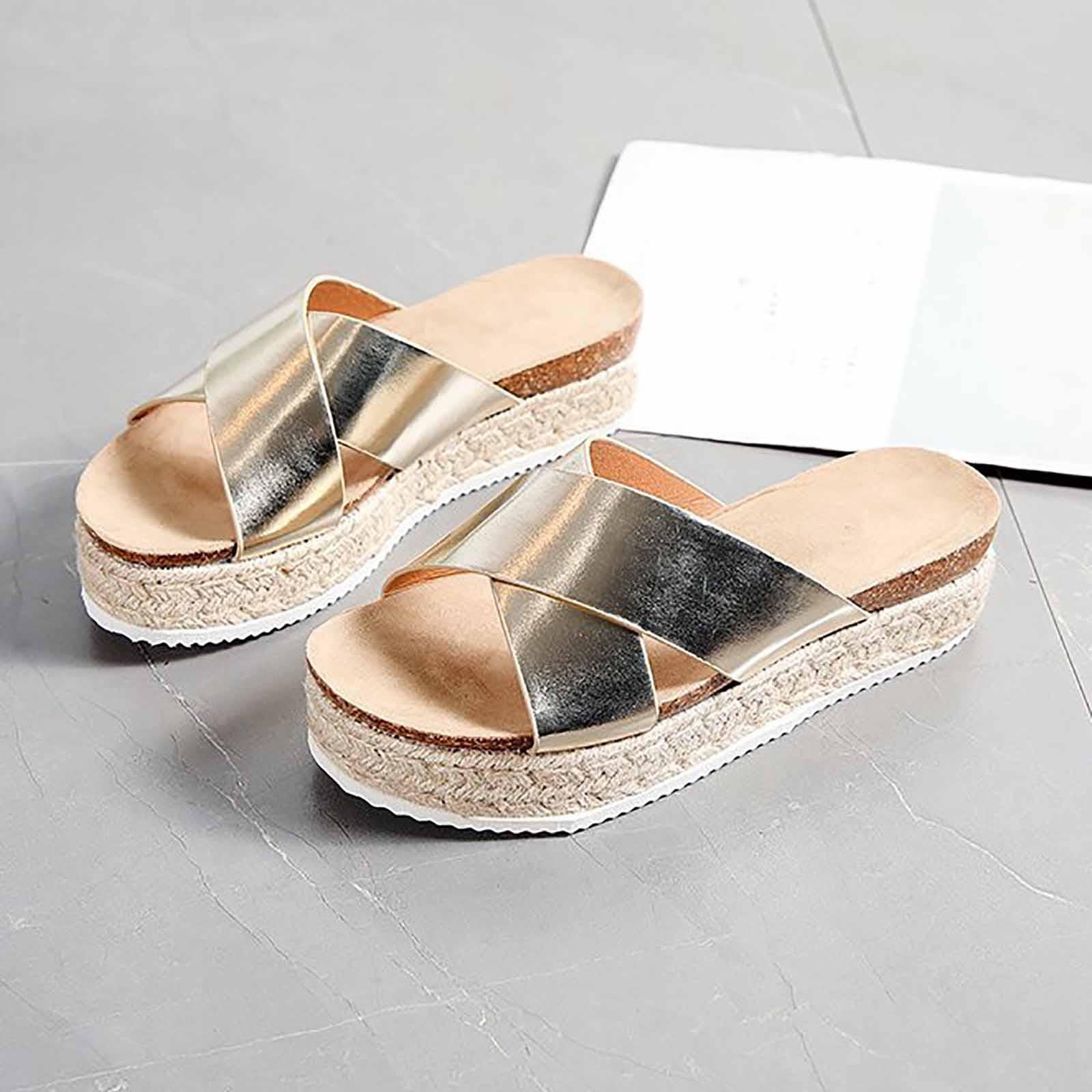 sckarle New Hemp Rope Thick-soled Women's Sandals Outer Wear Casual ...