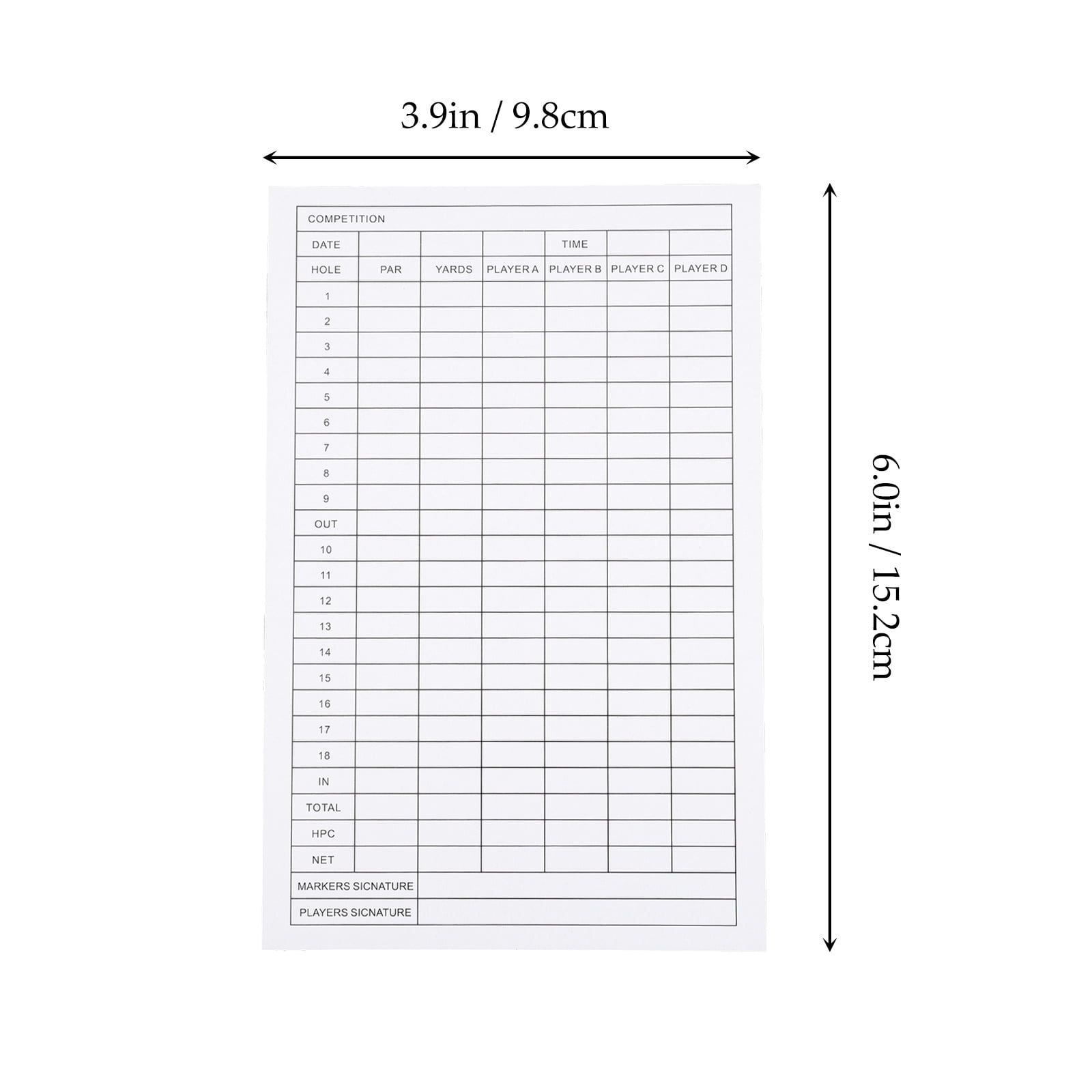 score card, 12PCS Competition Scorecard Sports Score Cards For Golf ...