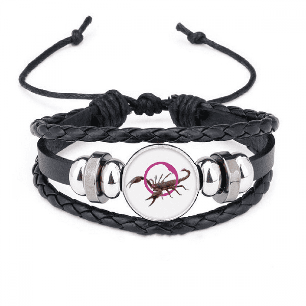 scorpion natural insect litation bracelet braided leather woven ...