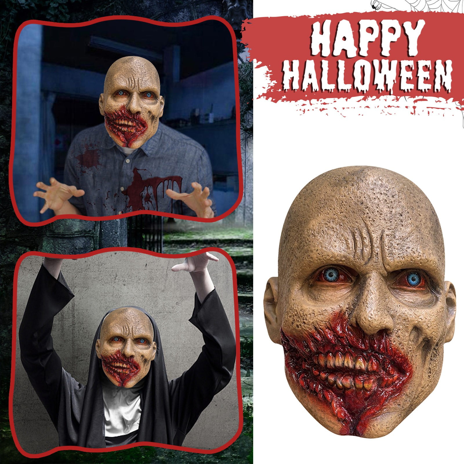 scream mask Halloween Spooky Bloody Ghost Face Headgear Masks realistic ...