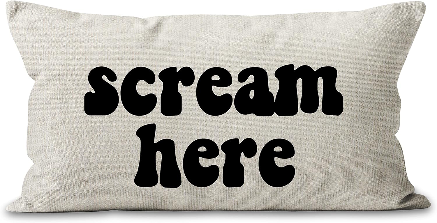 Scream Pillow, Scream 12x20 Pillow Cover,Scream Decor,Fun Throw Pillows ...