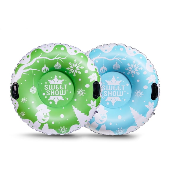 scurora 2 Pack Snow Tube, 36" Cold-Resistant Inflatable Snow Sled ...
