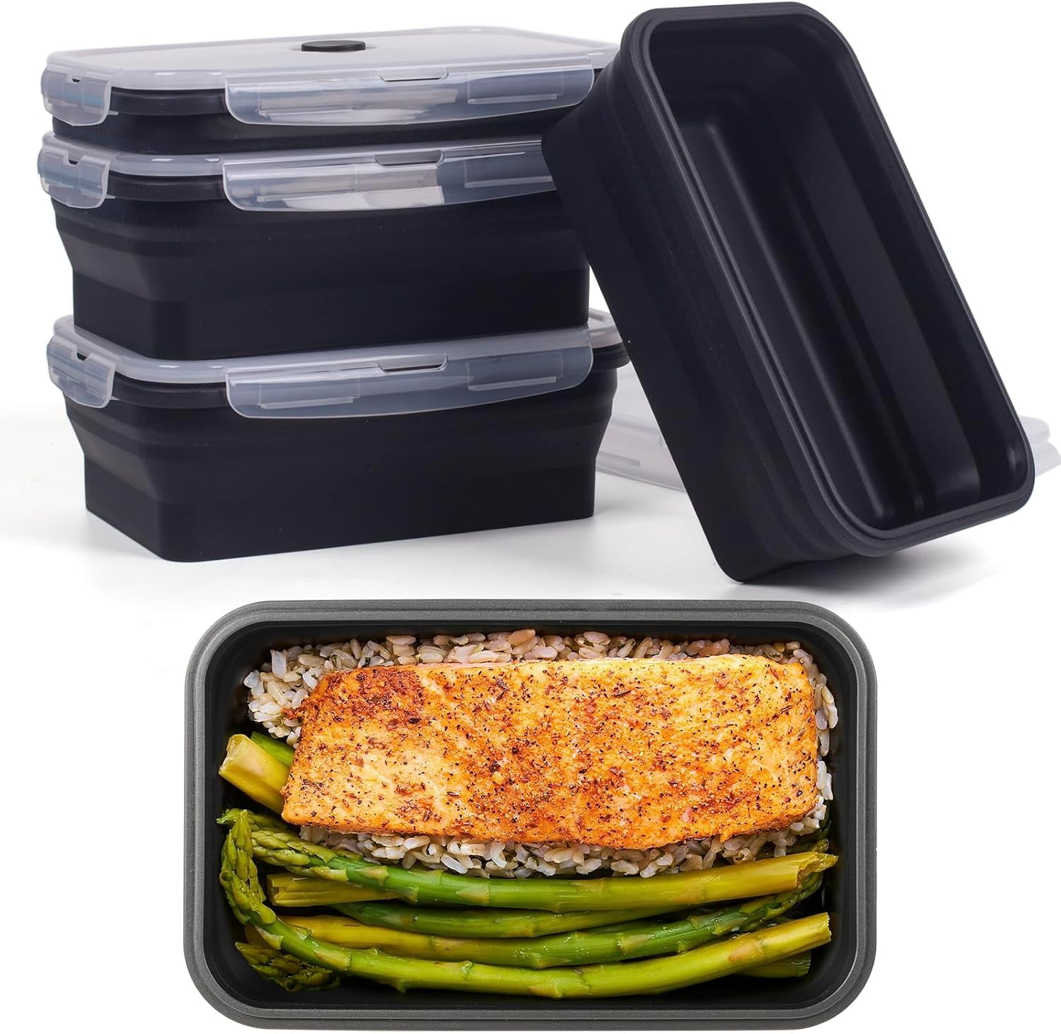 sdecl Collapsible Food Storage Containers with Lids 8 Pack 27 oz ...