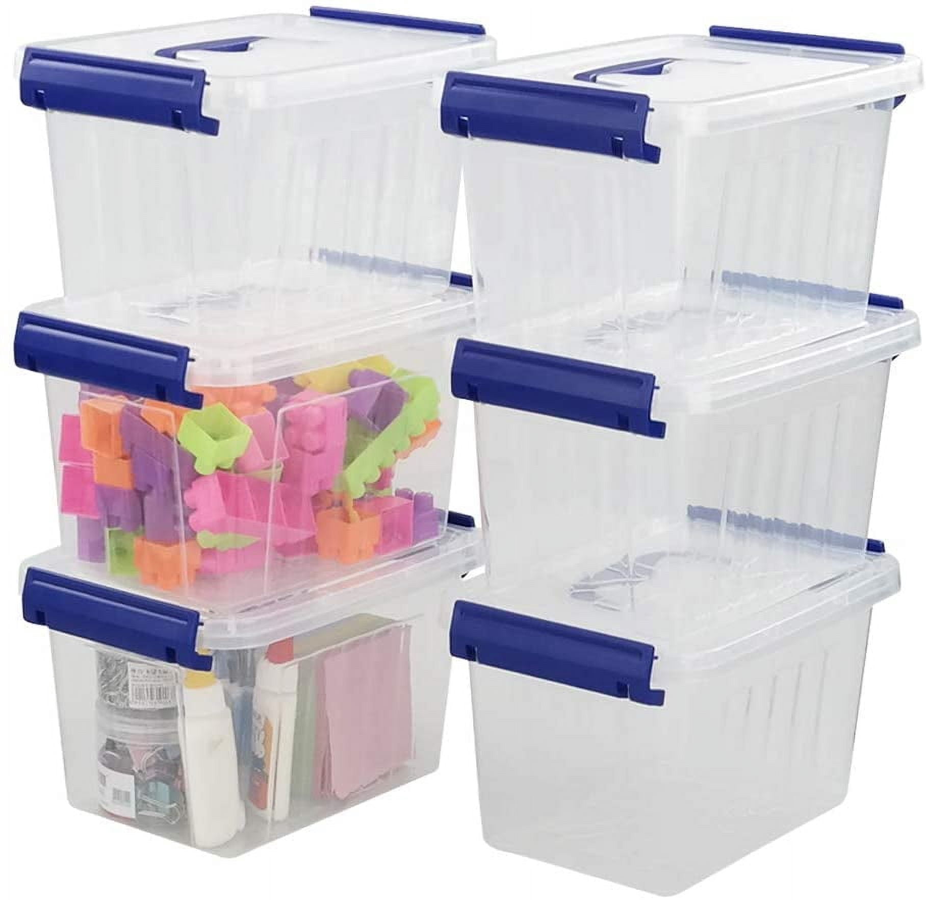 sdecl HCOCM 3.5 Quart Clear Plastic Bins Plastic Small Handle Storage ...