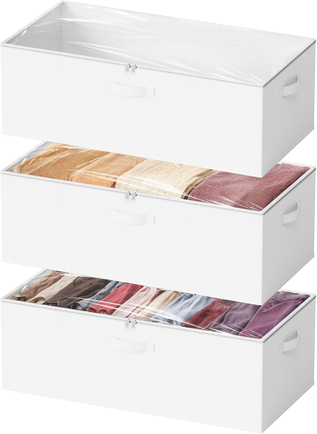 sdecl HCOCM 3 Pack 10" High Under Bed Storage Containers Large Underbed ...