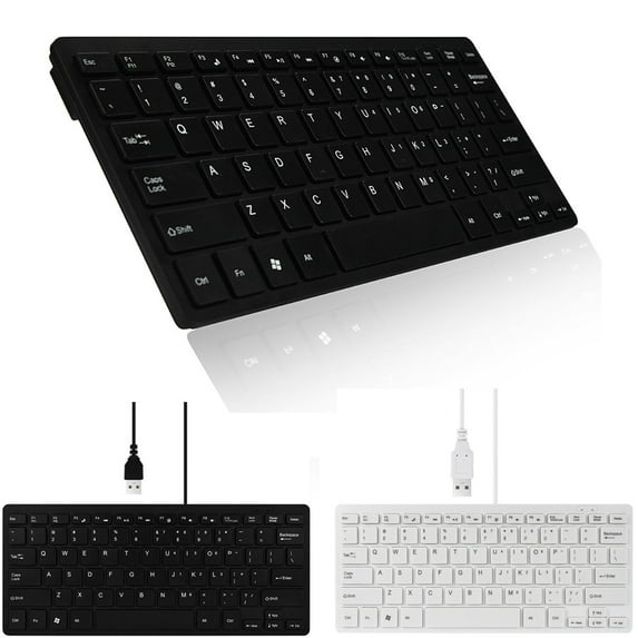 sdhkgrrt 1Pcs Compact Usb Multimedia Keyboard, Ultra Slim USB Wired ...