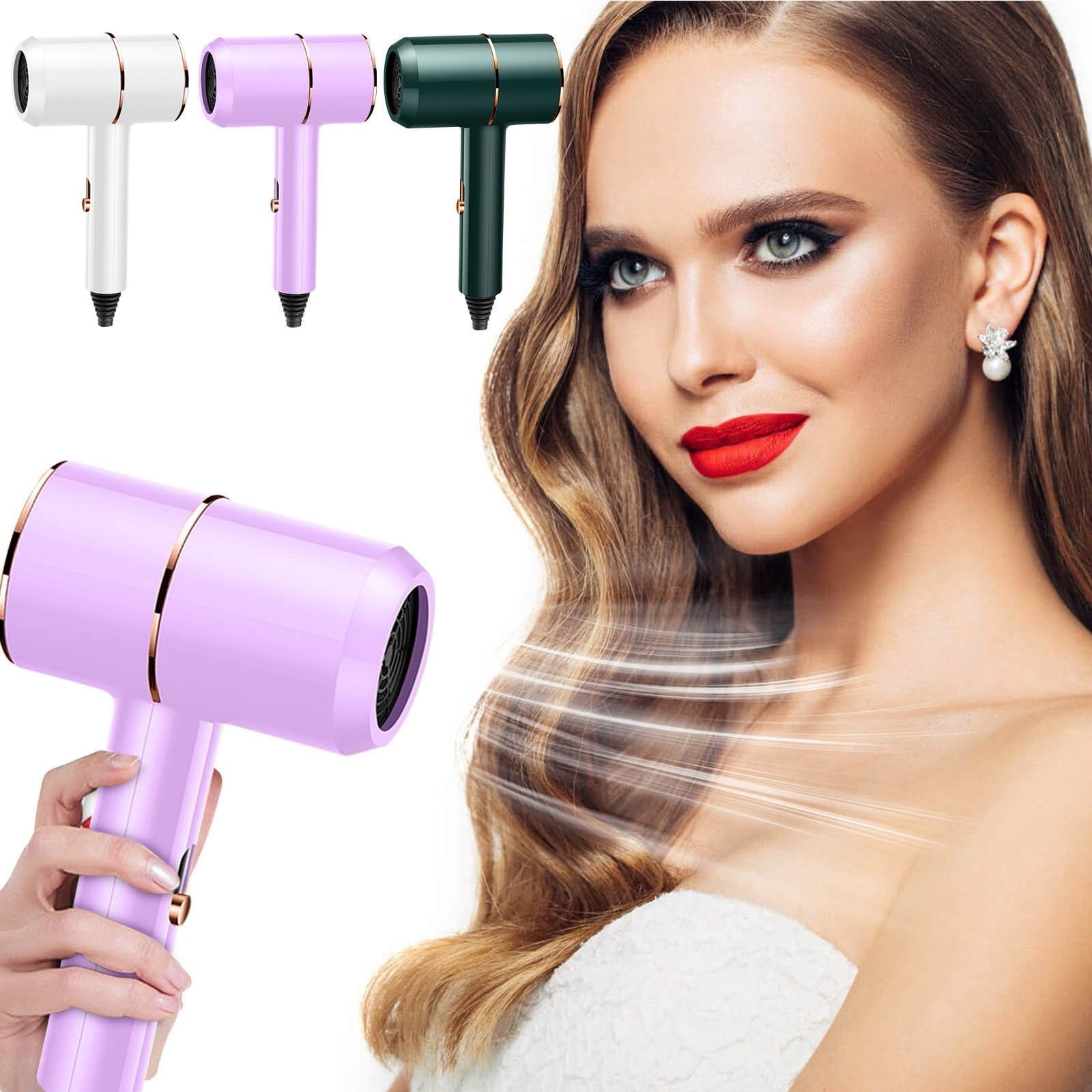 sdhkgrrt under $5 2Pcs Ionic Hair Dryer, Blue Light Hair Care Hair ...