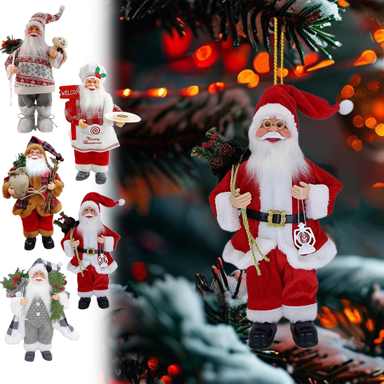 sdhkgrrt under $5 5Pcs Acrylic Santa Ornament, Santa Claus Acrylic ...