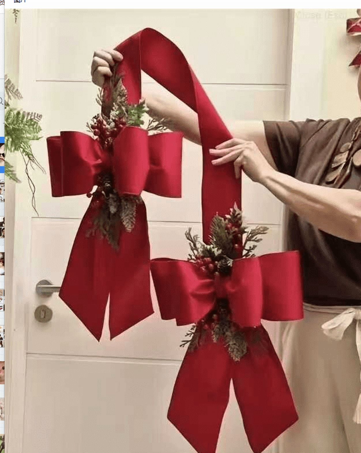 sdhkgrrt Christmas bow, Christmas Tree Decorations, Santa Hat and Bow ...