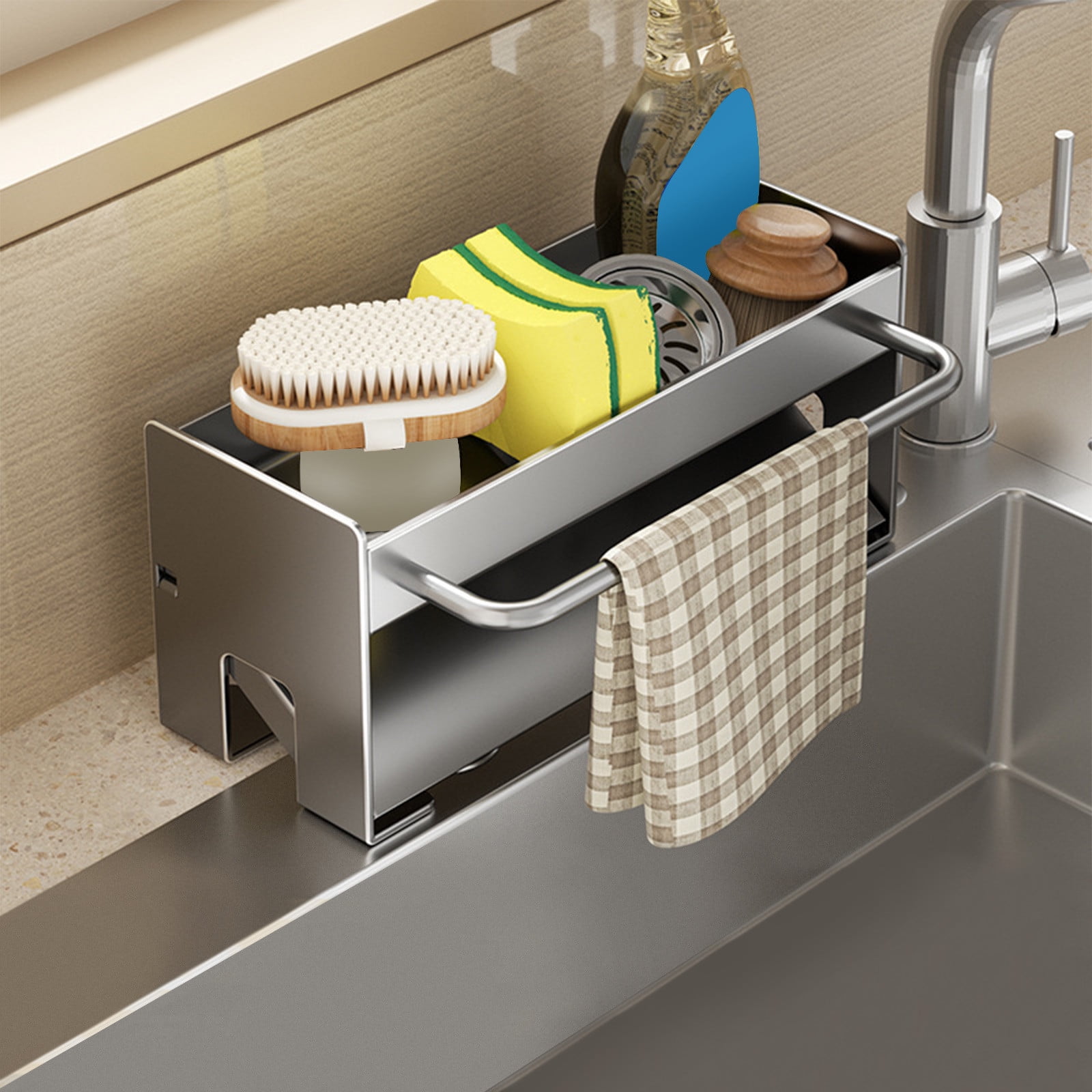 sdhkgrrt,Kitchen Sink Organizer Sponge Stand Rack Compact And Stylish ...