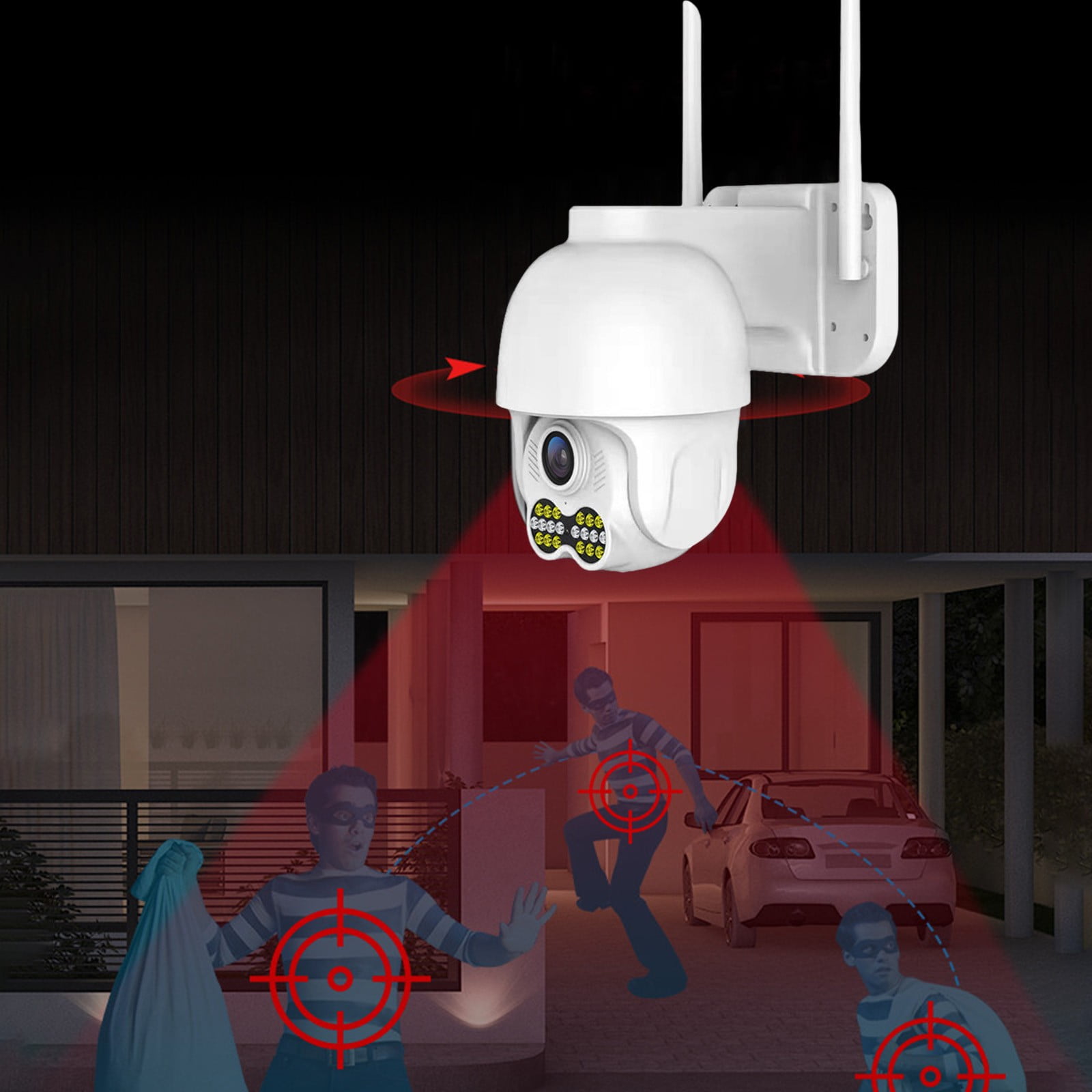 sdhkgrrt Smart Home,Outdoor 6 Inch Wireless Surveillance Camera 360 ...