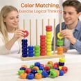 sdhkgrrt Color Matching Stacking Game, Wooden Ring Stacking Puzzle ...