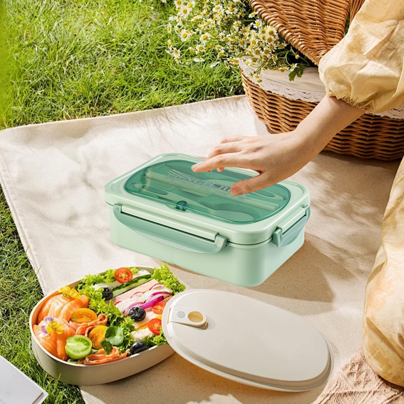 sdhkgrrt Storage Bins,Compartmentalised Insulated Lunch Box Lunch Box ...