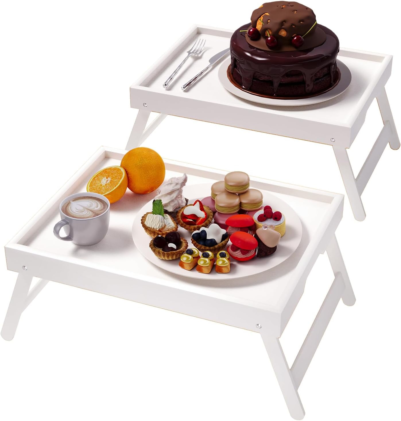 sdzfive HCOCM 2 Pack Bed Tray with Folding Legs Breakfast Trays Serving ...