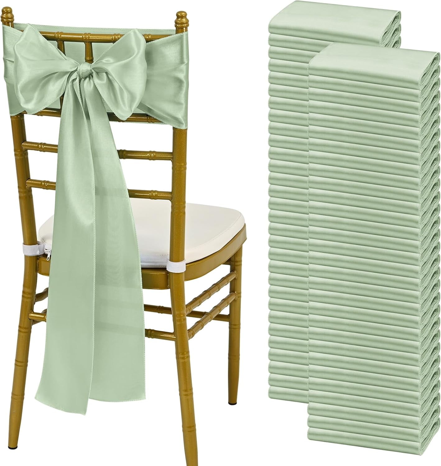 sdzhud 60 PCS Red Satin Chair Sashes Ties Chair Bows Designed Chair ...