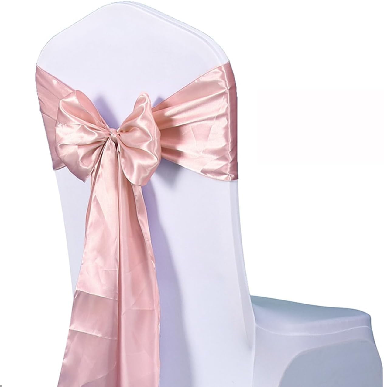 sdzhud Pack of 50 Wedding Satin Chair Sashes Ivory Bows 7x108inch ...