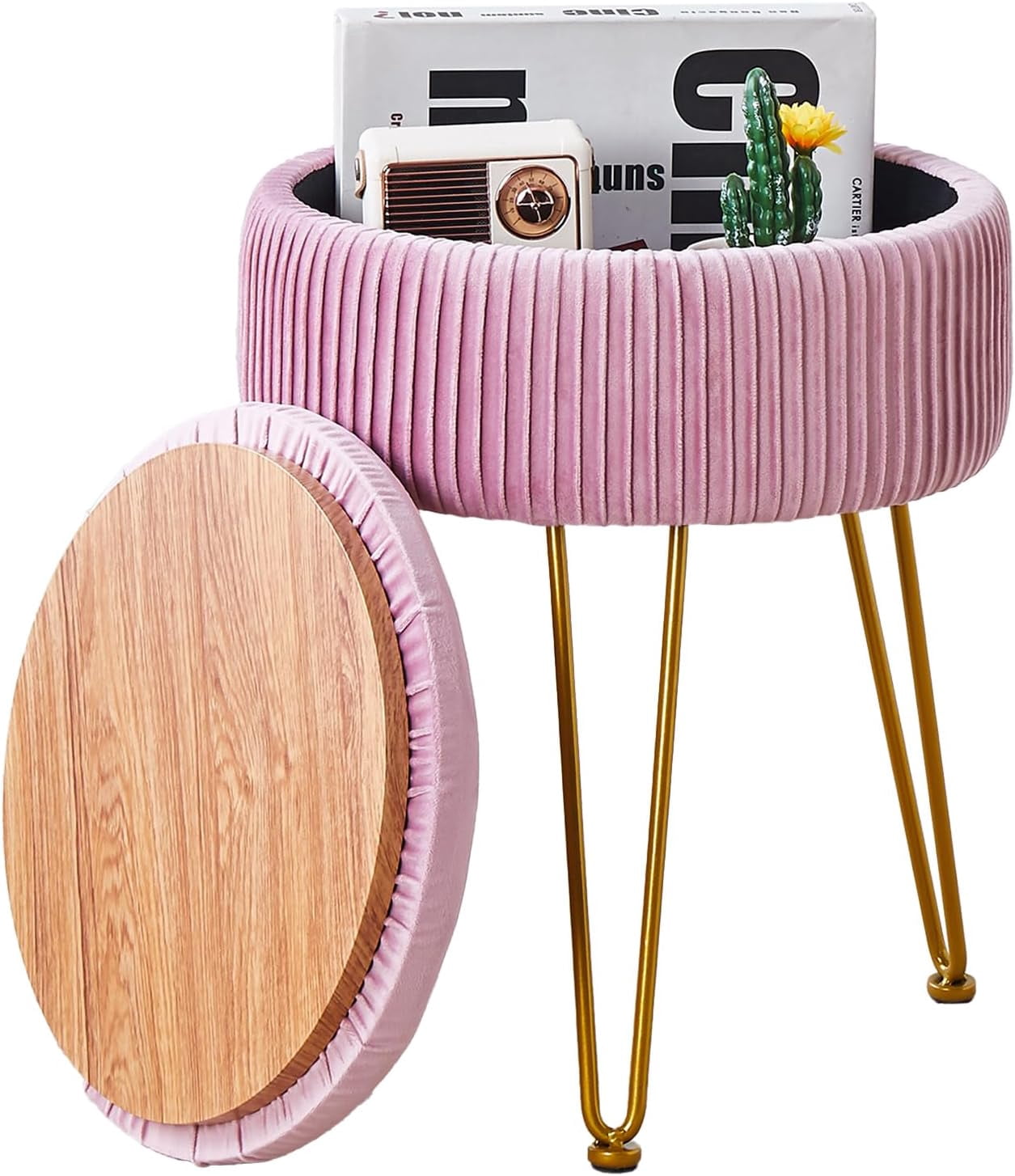 sdzhud Velvet Foot Rest Stool Multipurpose Dressing Stools Upholstered ...