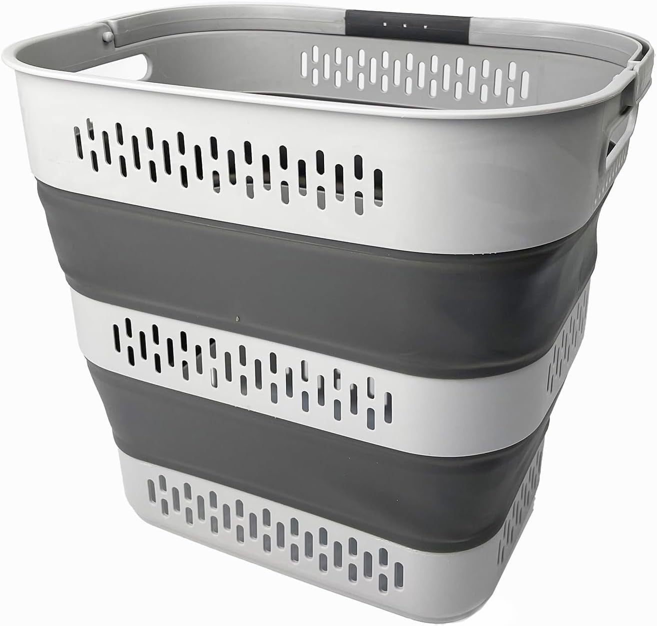 sdzifto 40L (10.5 Gallon) Collapsible Plastic Laundry Basket with Handles - Foldable Pop Up ...