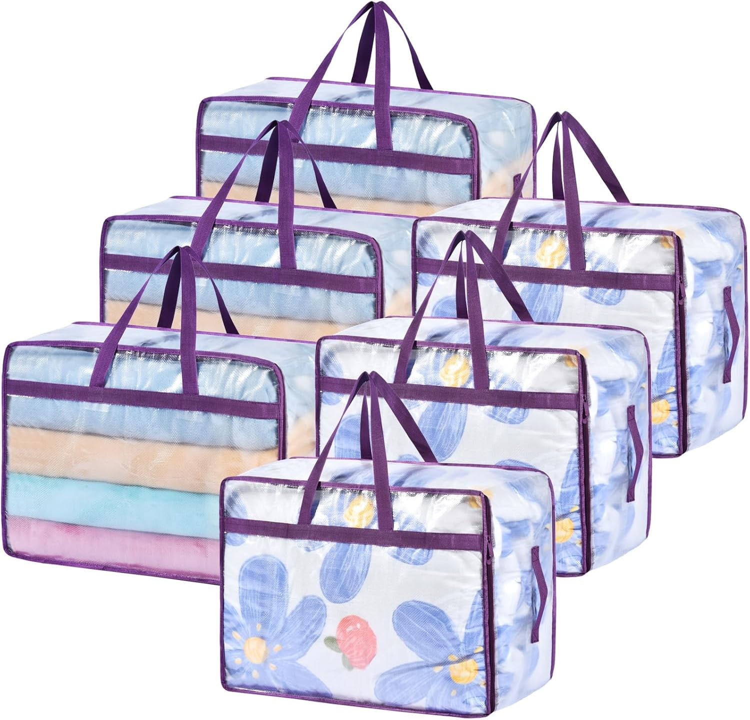 sdzinft 20 Gallon Large Clear Blanket Storage Bags for Bedding with ...