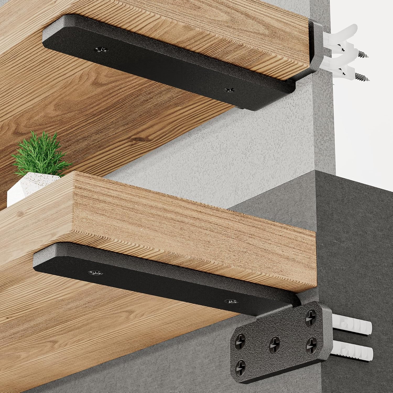 sdzinft 4 Pack 10" Floating Shelf Bracket Shelves Brackets Wood ...