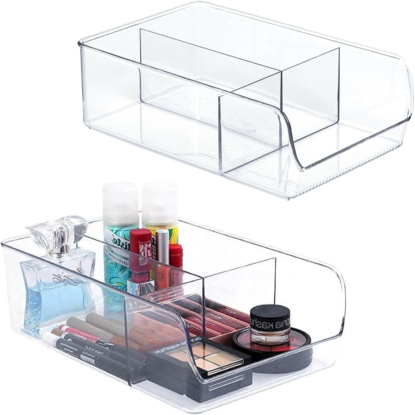sdzinft Clear Plastic Pantry Organization and Storage Bins with ...