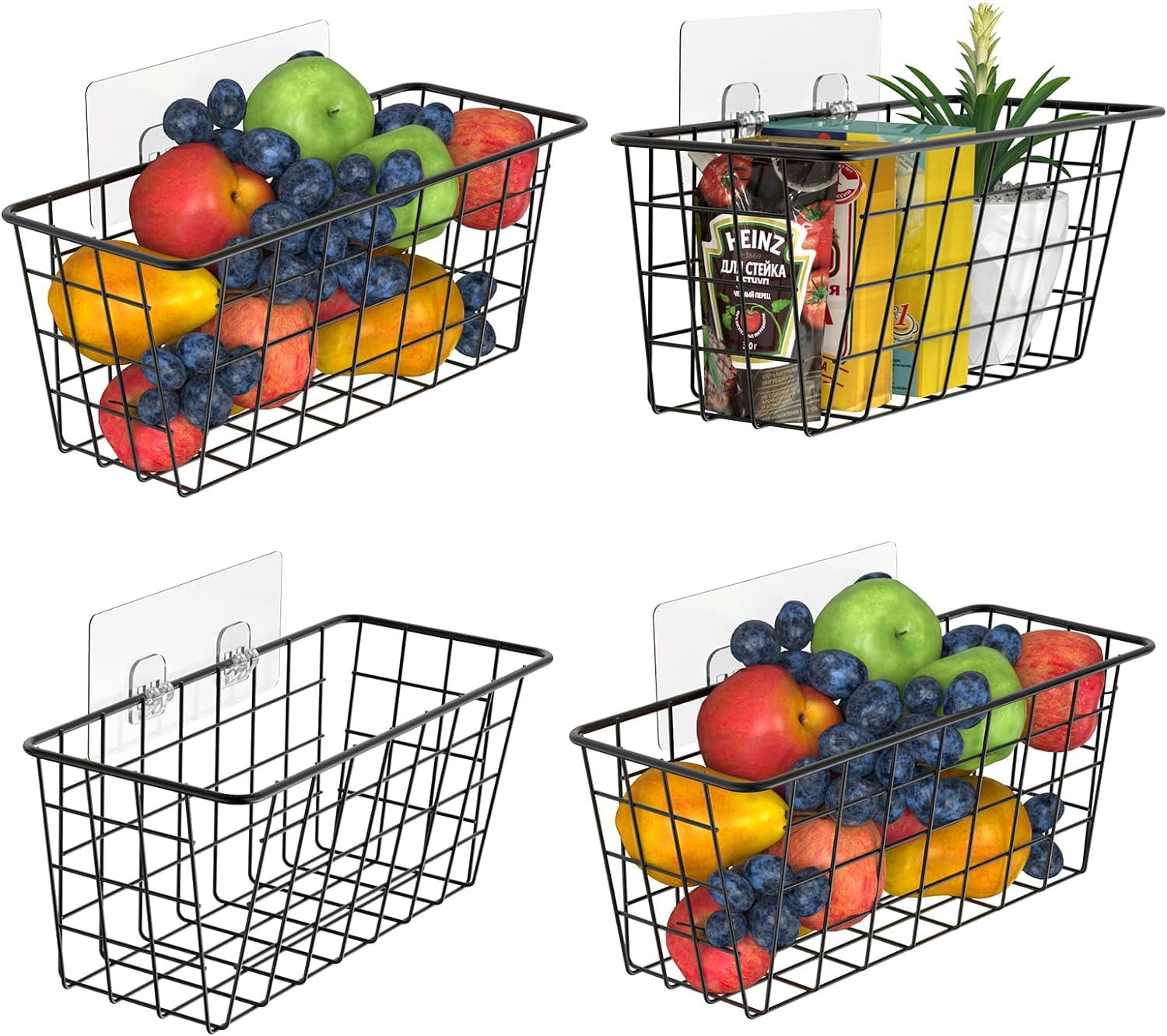 sdzinft Hanging Kitchen Baskets For Storage Adhesive Small Wire Storage ...