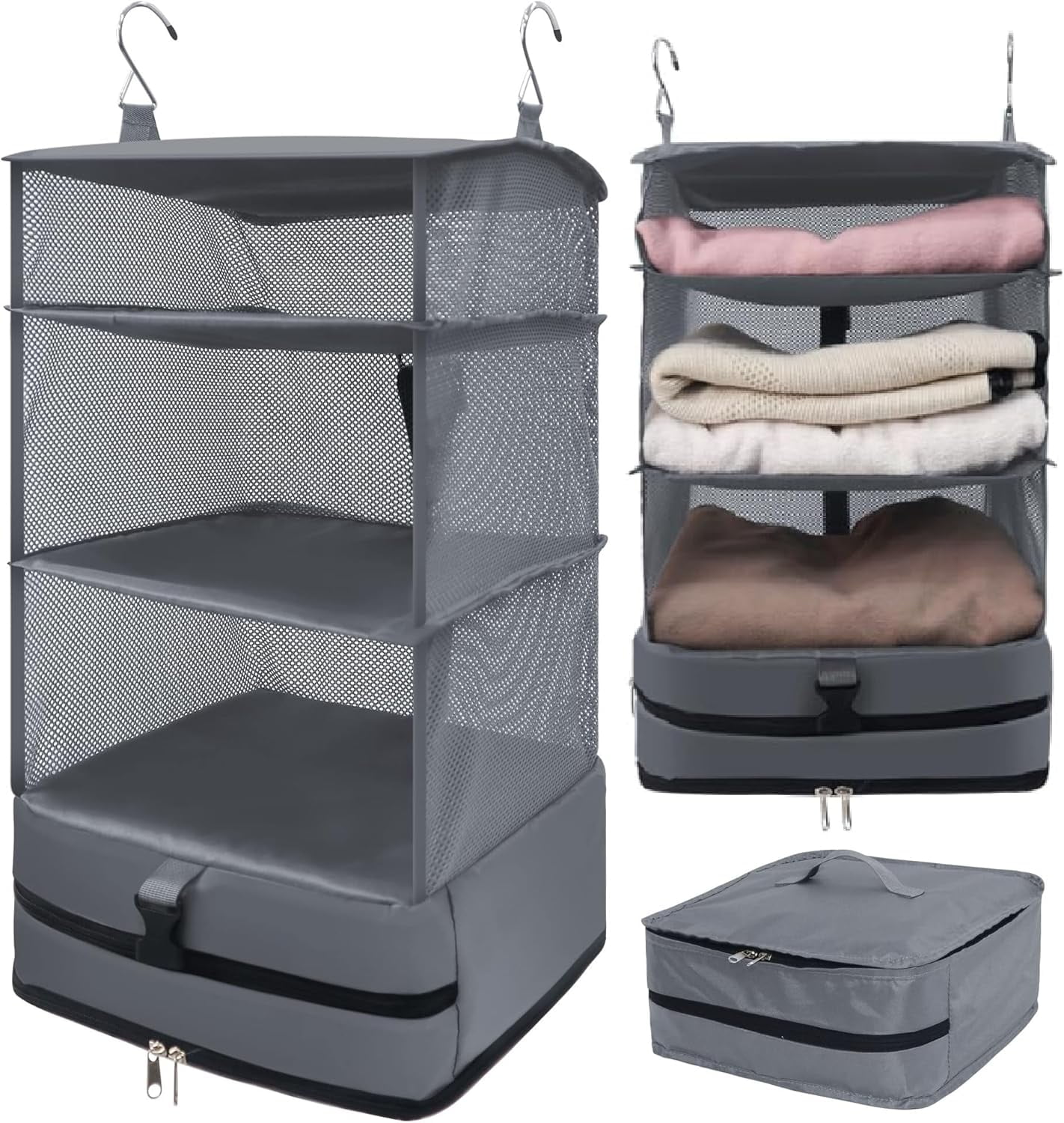 sdzinft Portable Hanging Travel Shelves Bag Travel Packing Cube ...