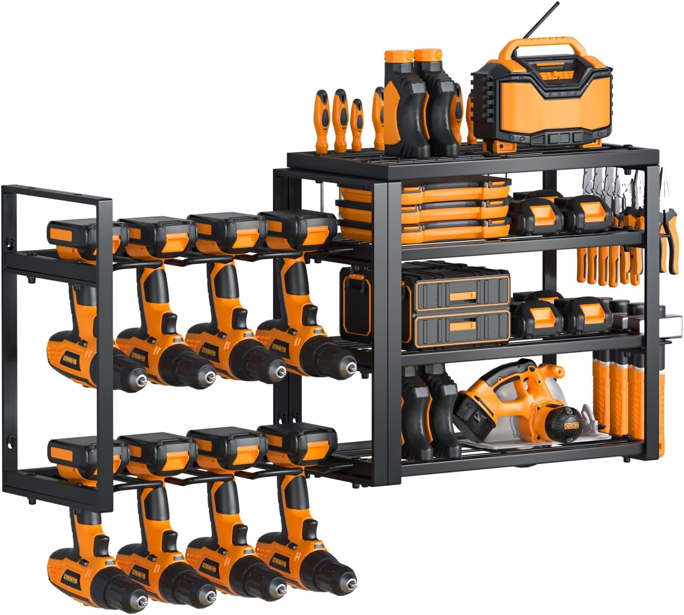 sdzinft Power Tool Organizer Wall Mount 6 Layers Drill Holder With ...