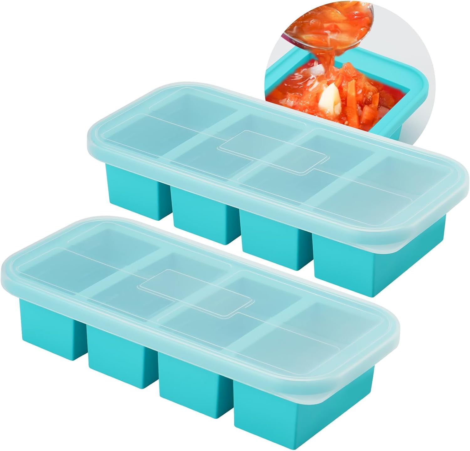 sdzinft Silicone Freezer Molds With Lids Silicone Soup Freezer ...