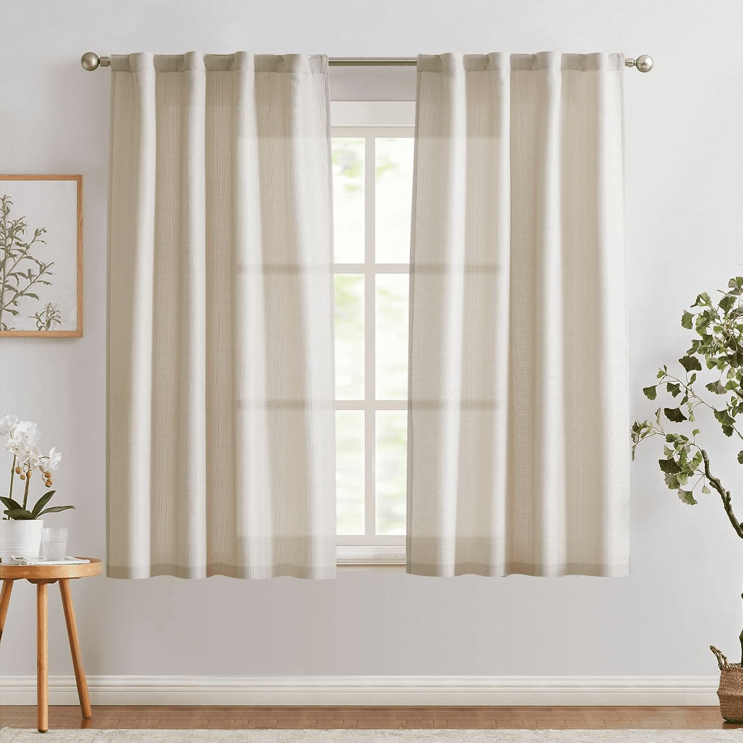 dxynlzq Beige Curtains DXQPIOA Textured Curtains 84 Inch Length 2 ...