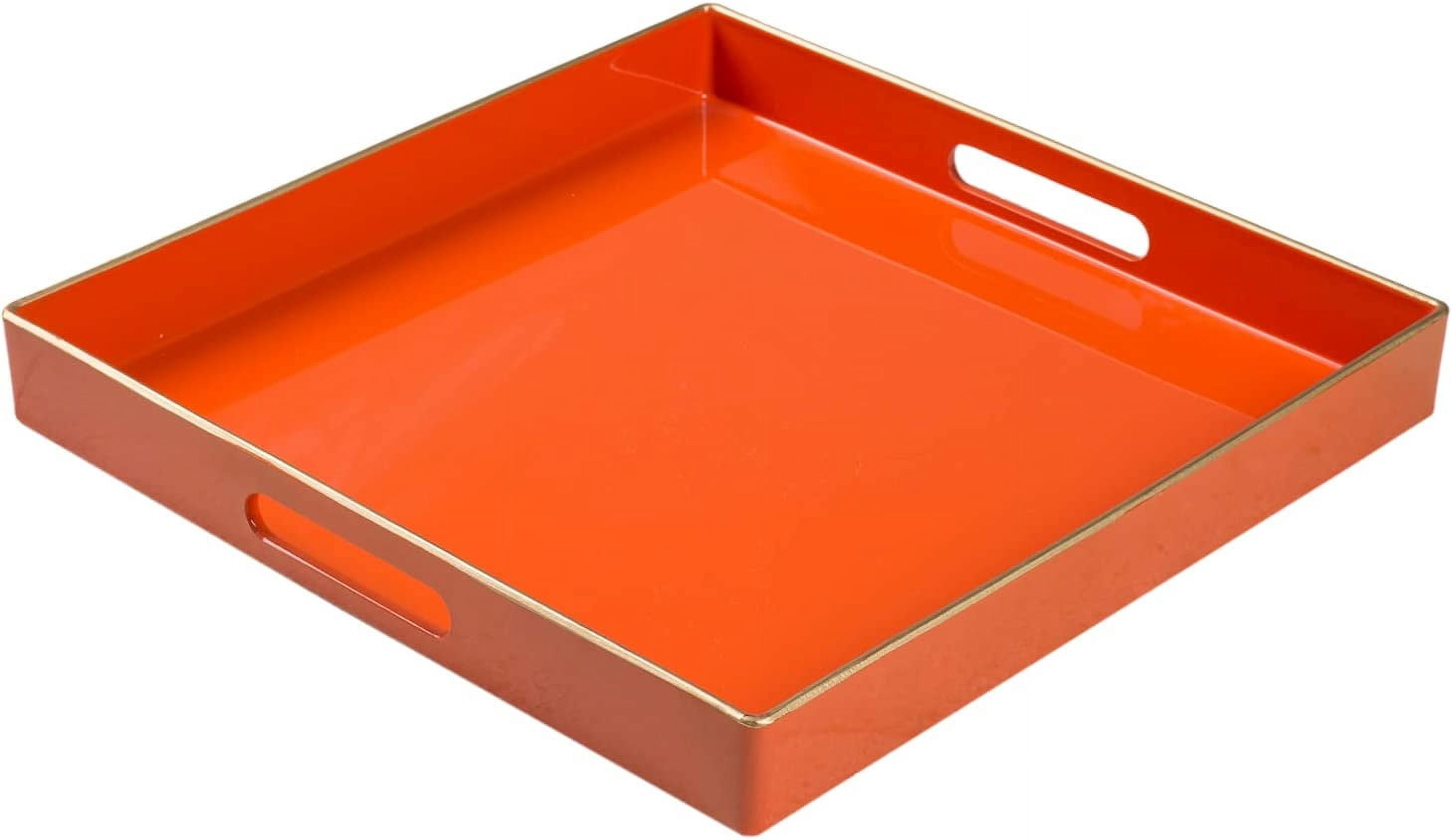 sdzjwix 13"x13" Decorative Tray White Serving Tray with Handles Coffee ...