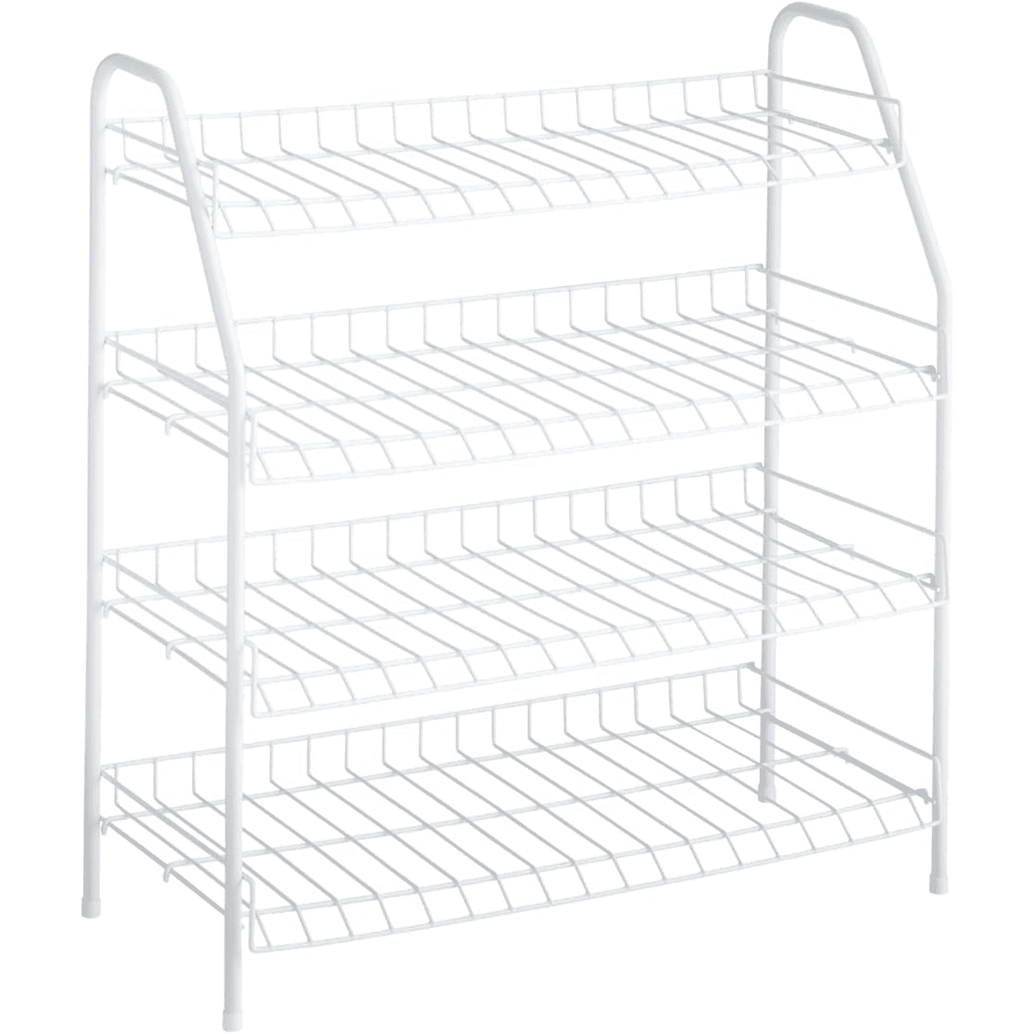 sdzkfor 4-Tier Wire Shoe Rack White Simple Assemble Storage Shelf for ...