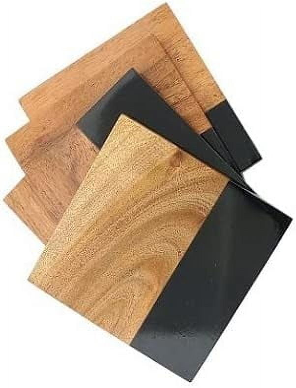 sdzkift Acacia Wood Epoxy Resin Coaster Set- Handcrafted Wooden ...