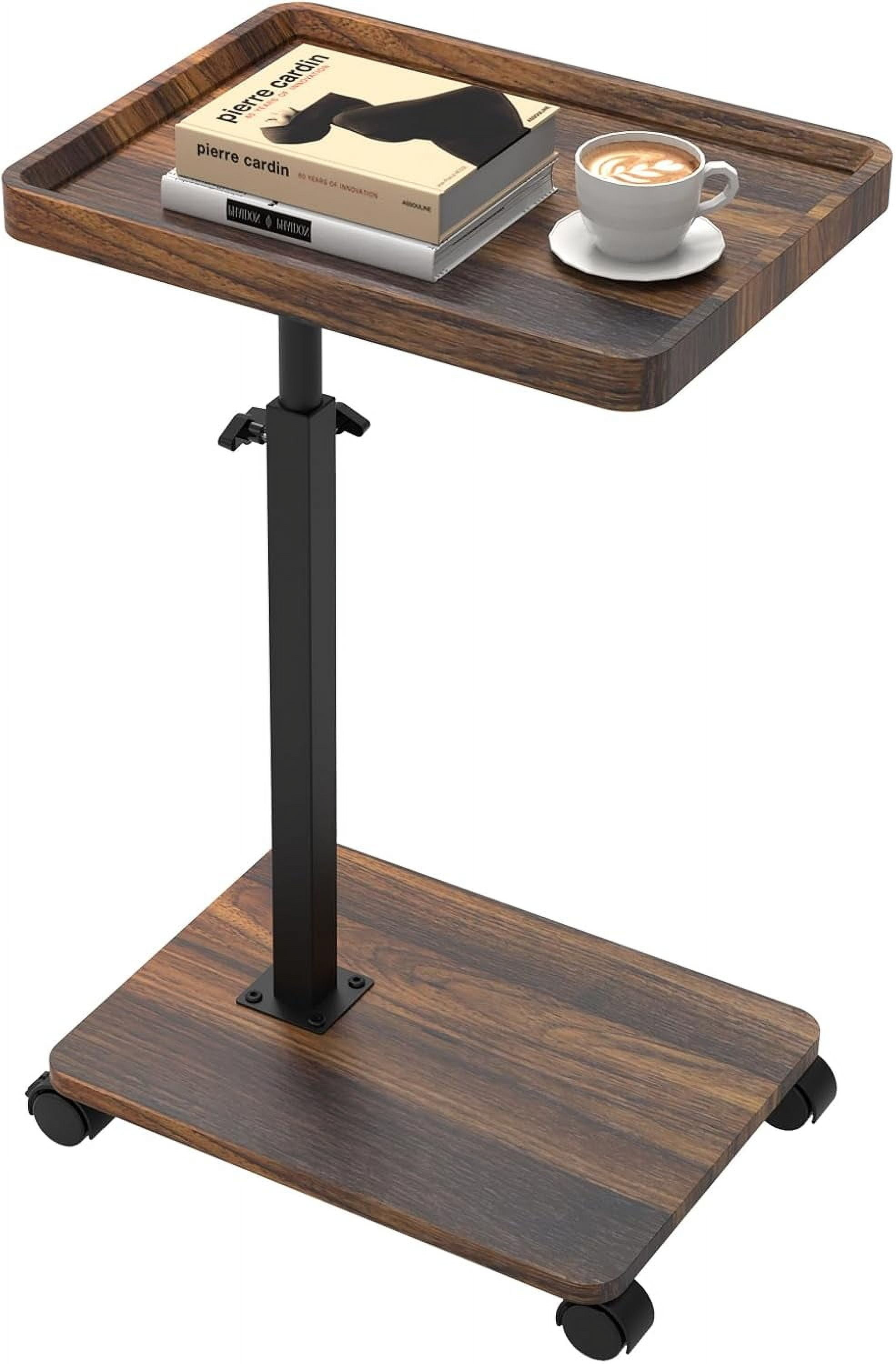 sdzkift C Table End Table Slide Under Couch Table with Wheels 360 ...