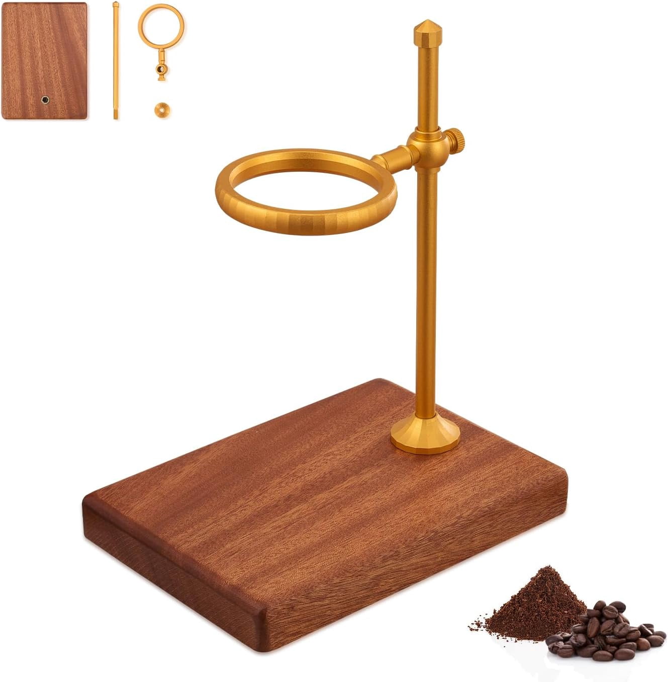sdzkift Pour Over Coffee Maker with Adjustable Height Stand Sapele ...
