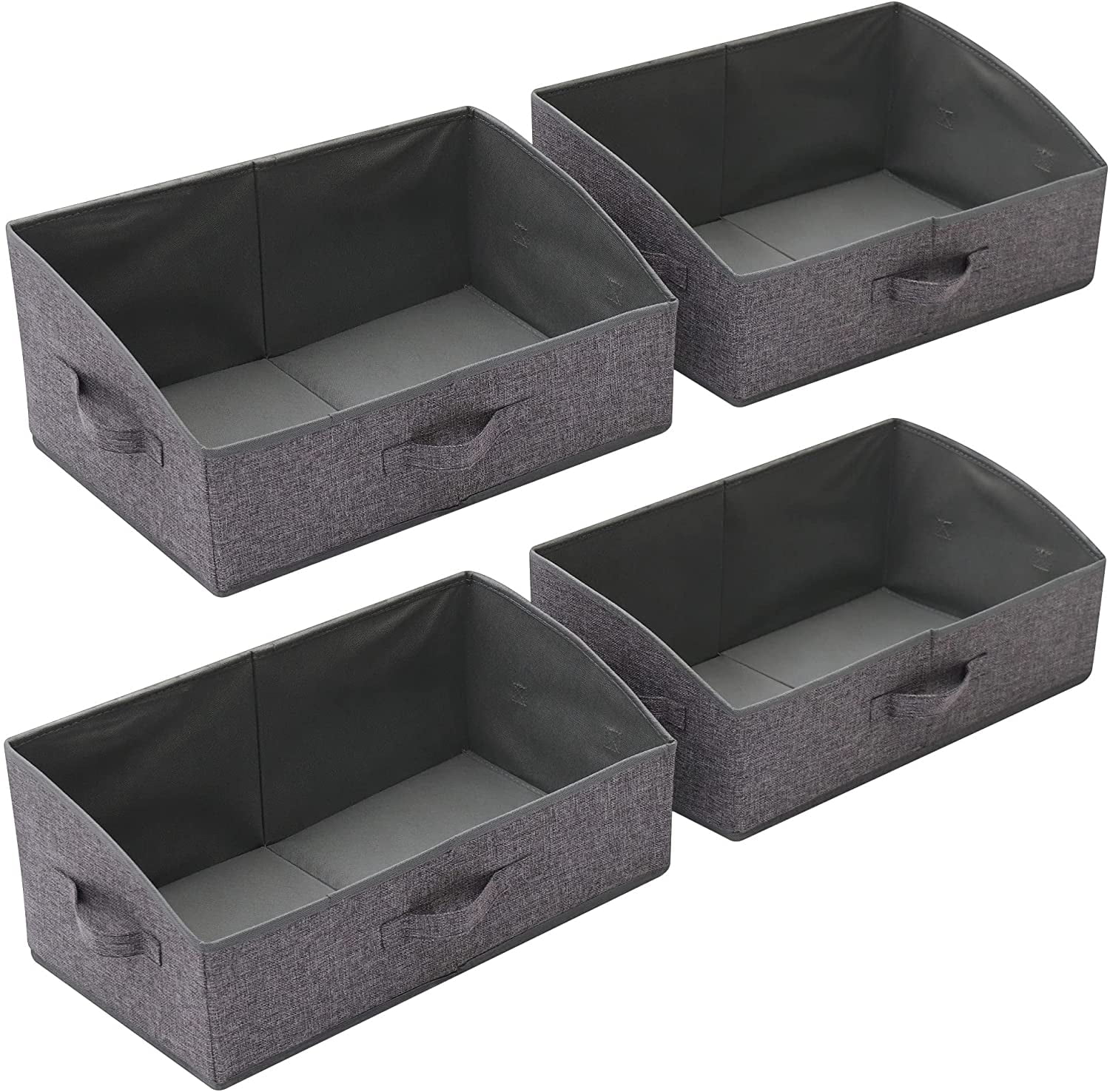 sdzkone 4 Pack Trapezoid Large Foldable Closet Storage Bins with Handle ...