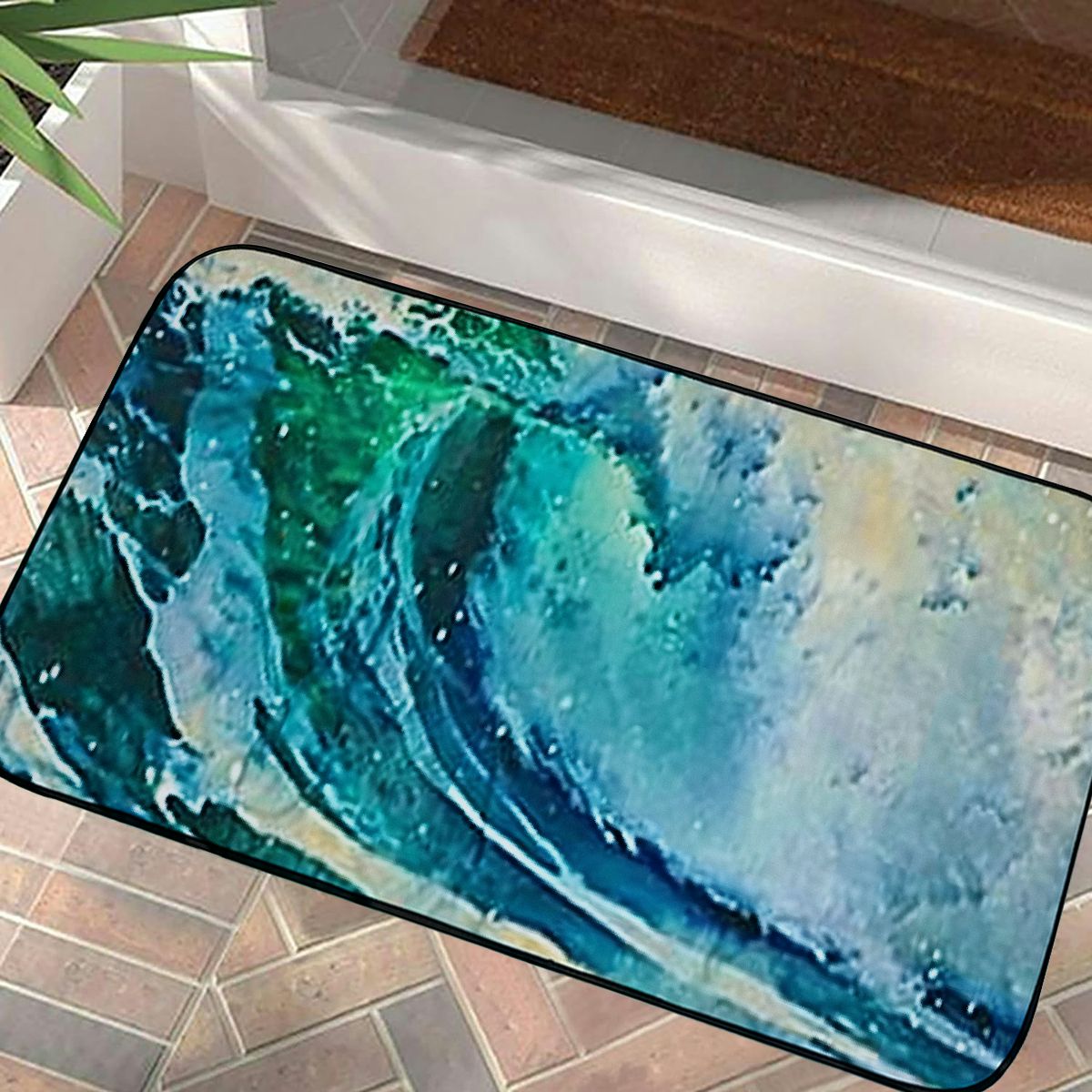 sea Ocean Blue Wave Sky Area Rug Floor Mat Cover Runner Carpet for ...