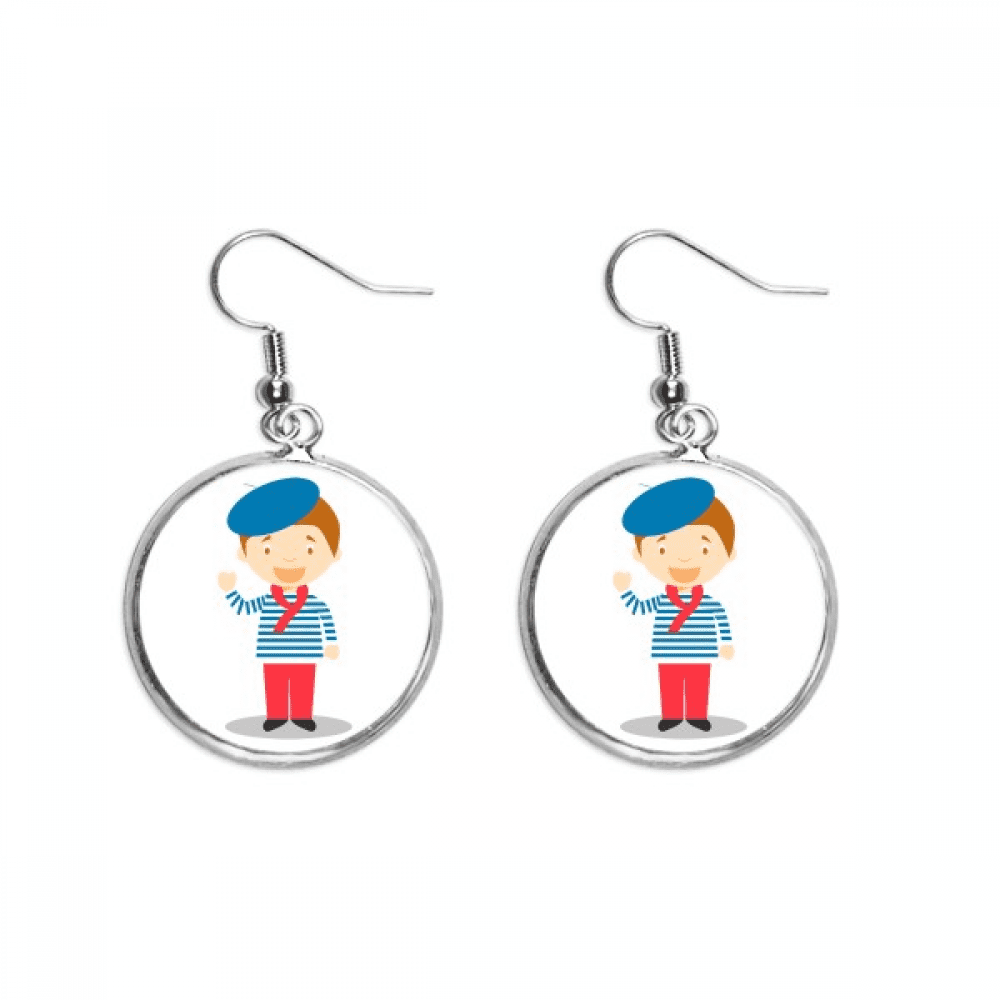 sea blue france cartoon earring dangle silver drop earring jewelry ...