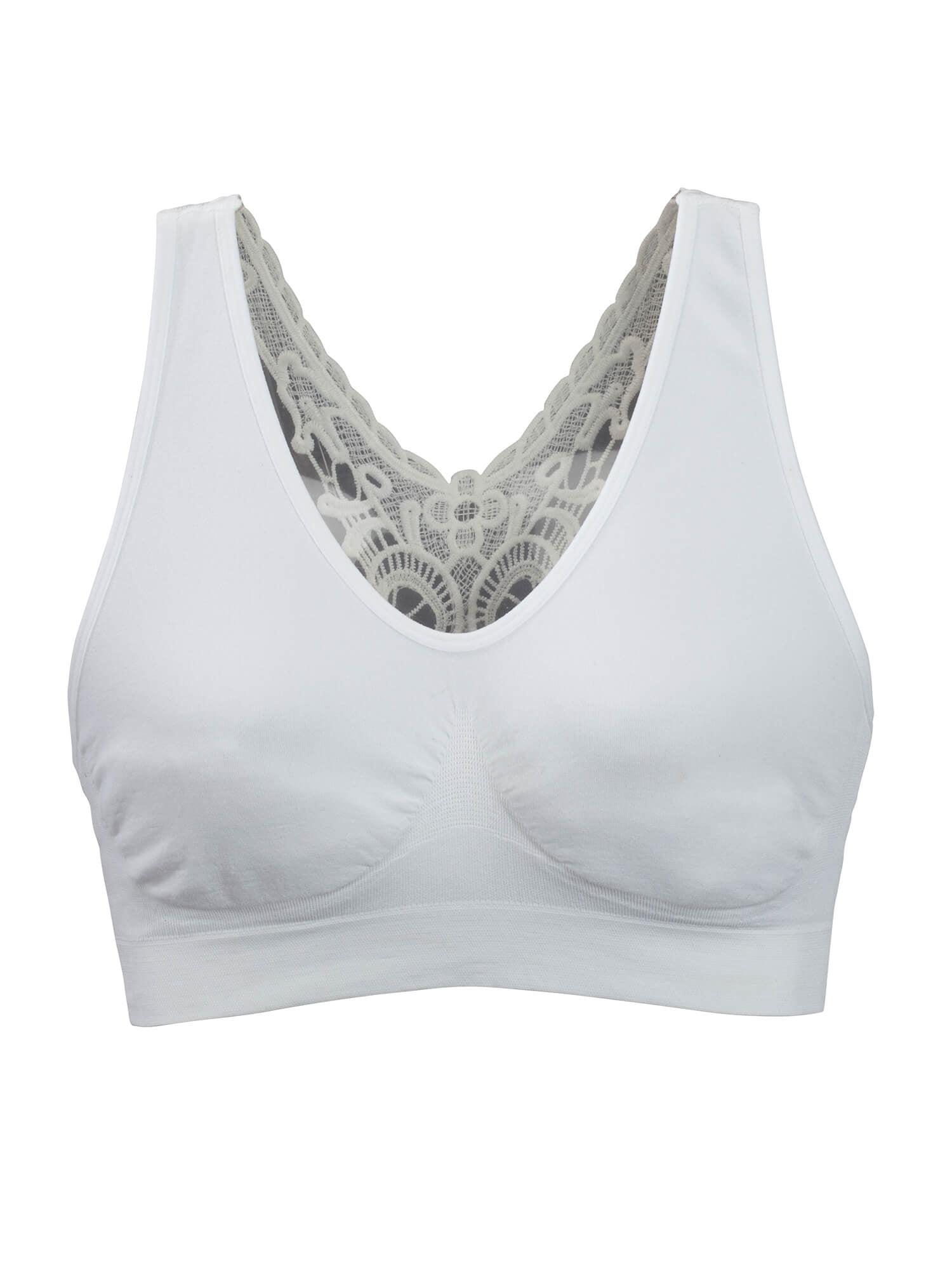 ComfortFinds Women's Seamless Butterfly Lace Racerback Slip-On Bra ...