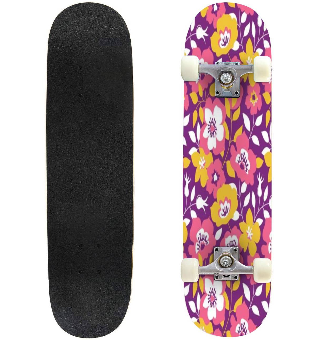 seamless with wild roses vintage style fabric design Outdoor Skateboard ...