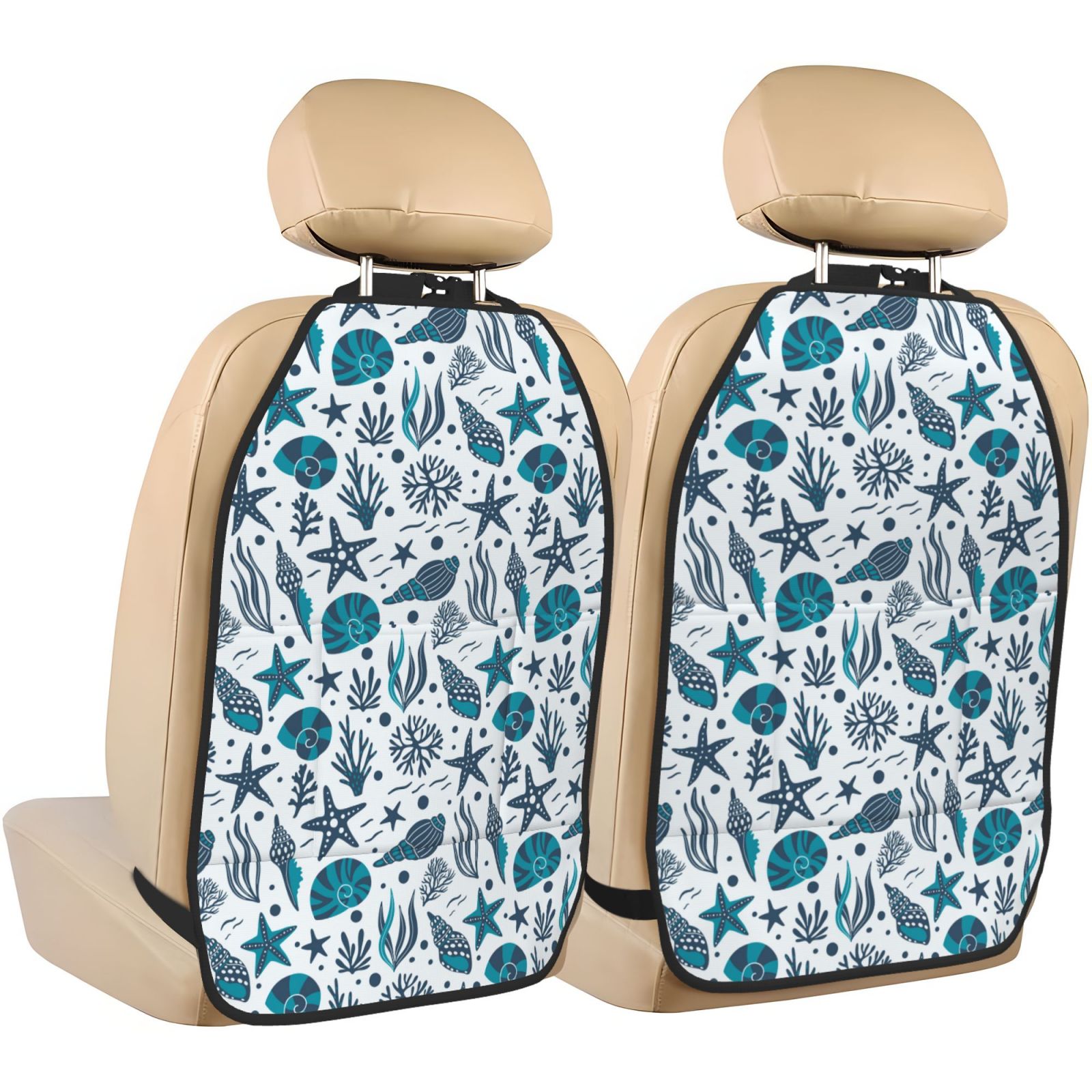 seashells starfish corals seaweeds Backseat Car Organizer, 2 Pack Kick ...
