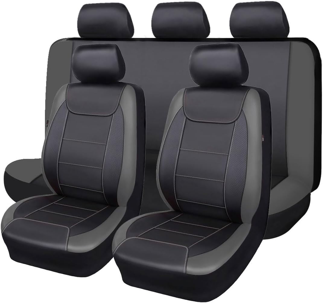 seat Covers Protects Water Proof Faux Leather Fiber Front and Rear ...