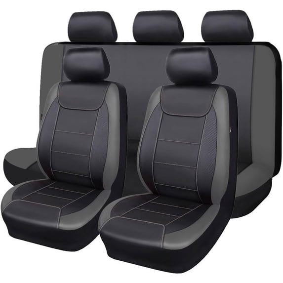 seat Covers Protects Water Proof Faux Leather Fiber Front and Rear ...
