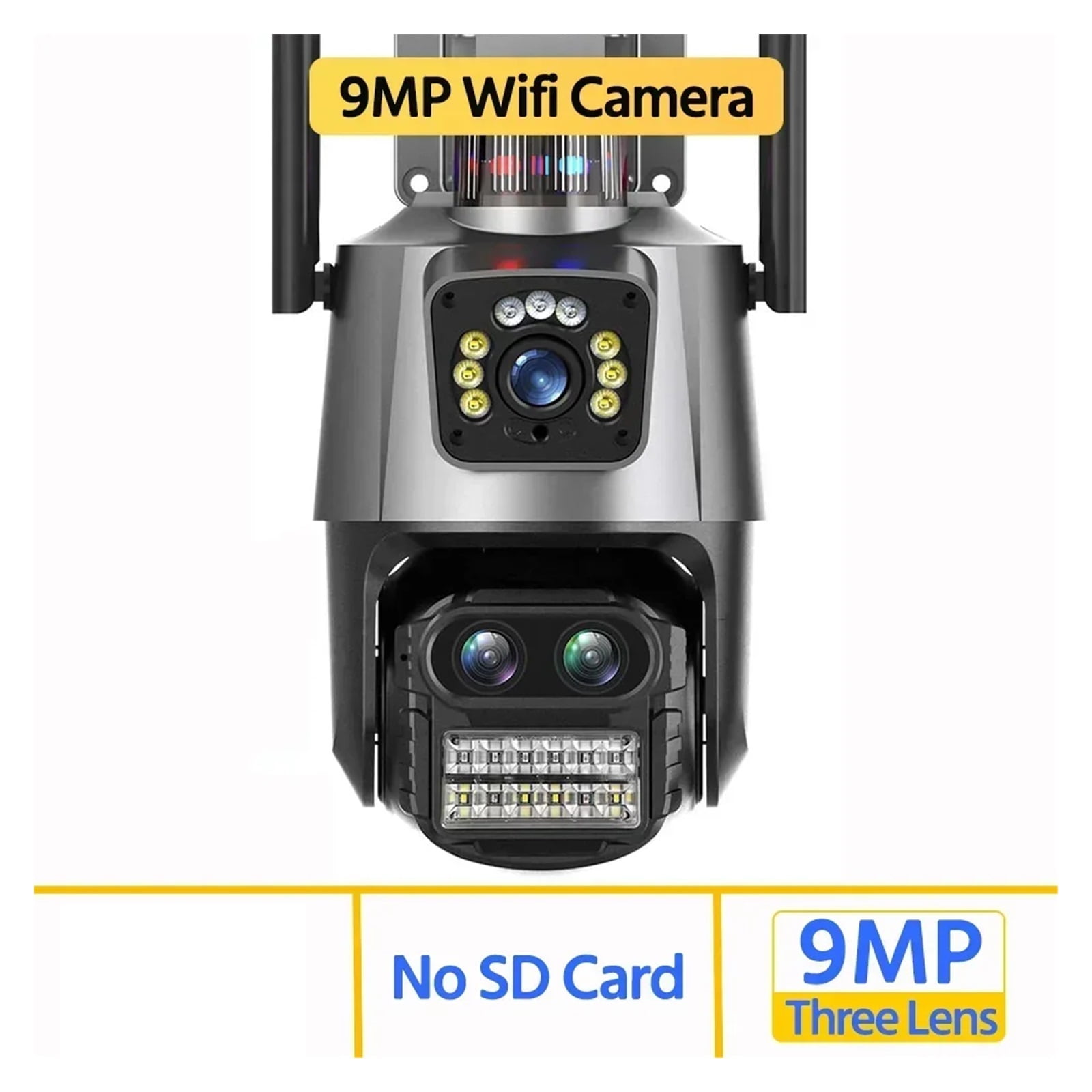 security camera， 4K 9MP IP Camera Outdoor 8X Zoom HD Three Lens Dual ...