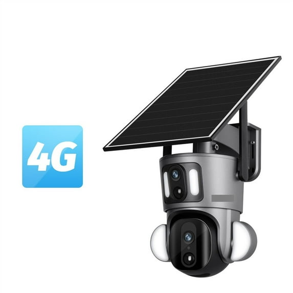 security camera， Dual Screen 4G Solar Security Linkage Camera Outdoor ...
