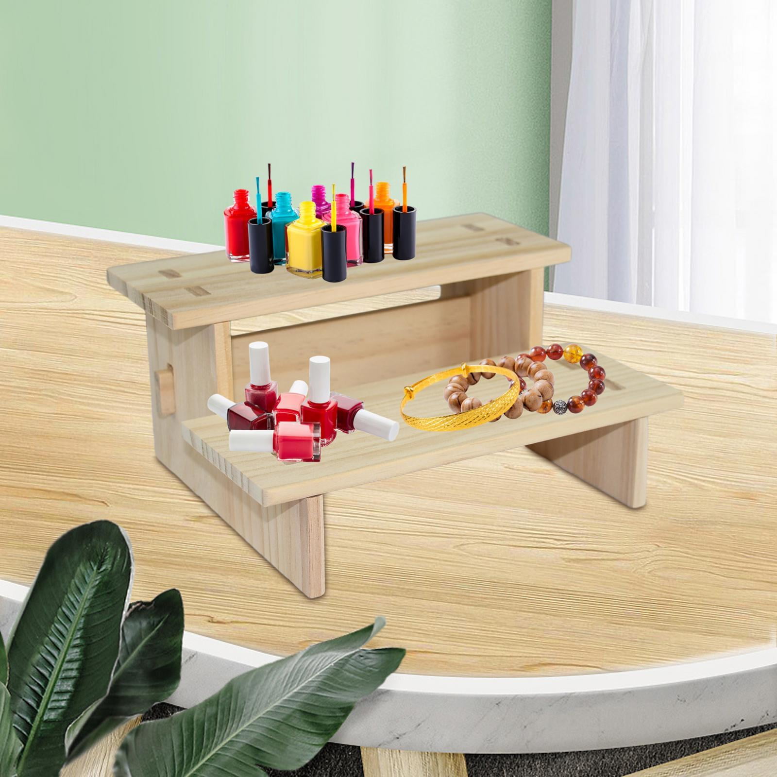 Segolike Wood Display Riser Stand Showcase Fixtures Countertop Jewelry ...