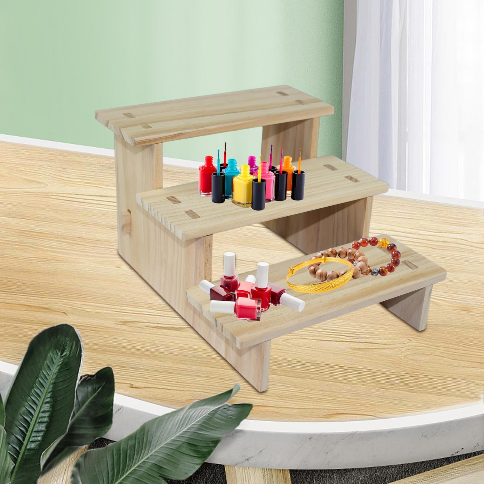 Segolike Wood Display Riser Stand Showcase Fixtures Countertop Jewelry ...